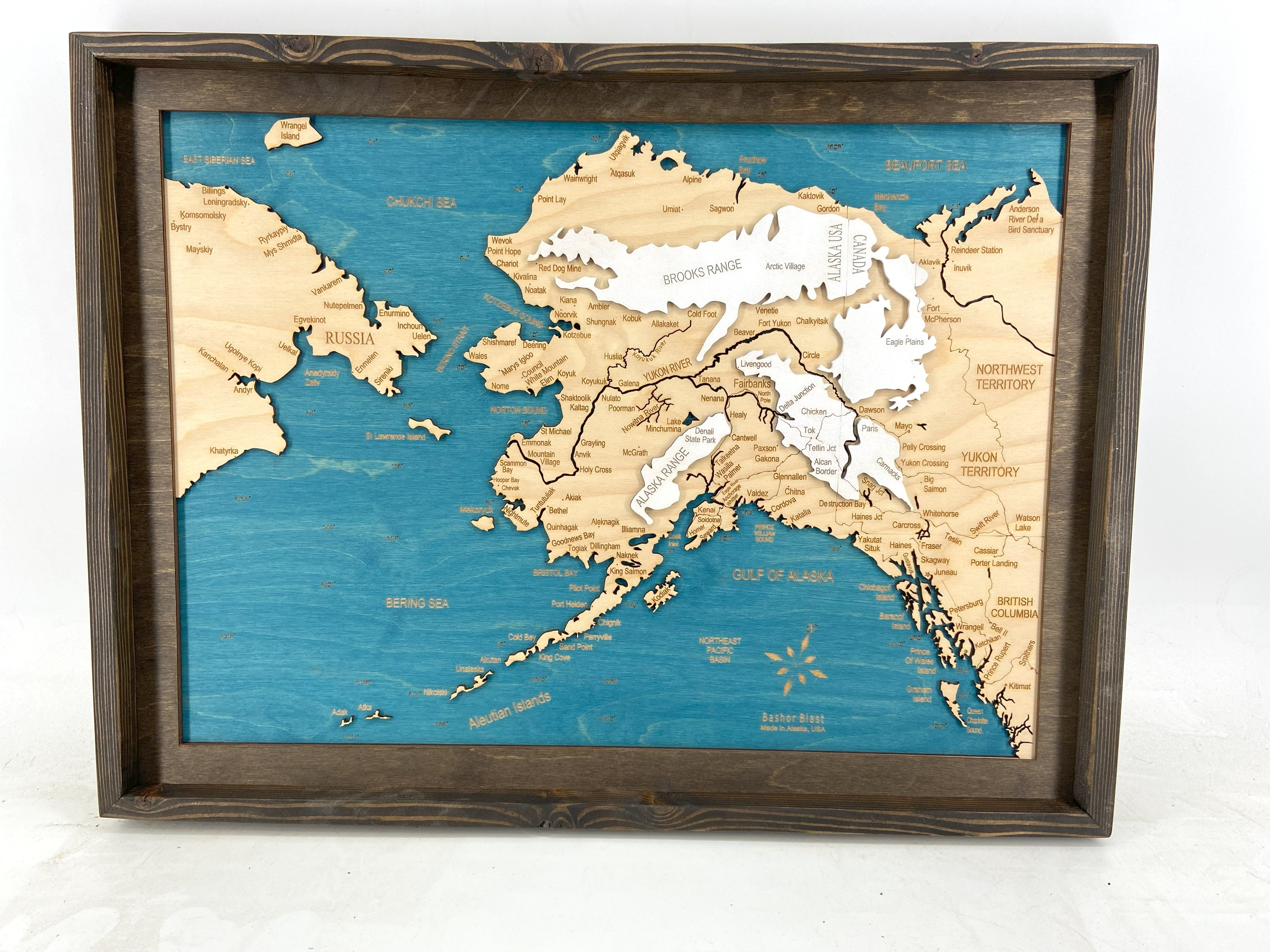 Alaska Map 24x18 | BASHOR BLAST Alaskan Gifts